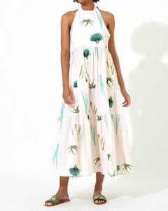 Oliphant | Dresses | New Oliphant Halter Maxi Dress In Greenfrond ...